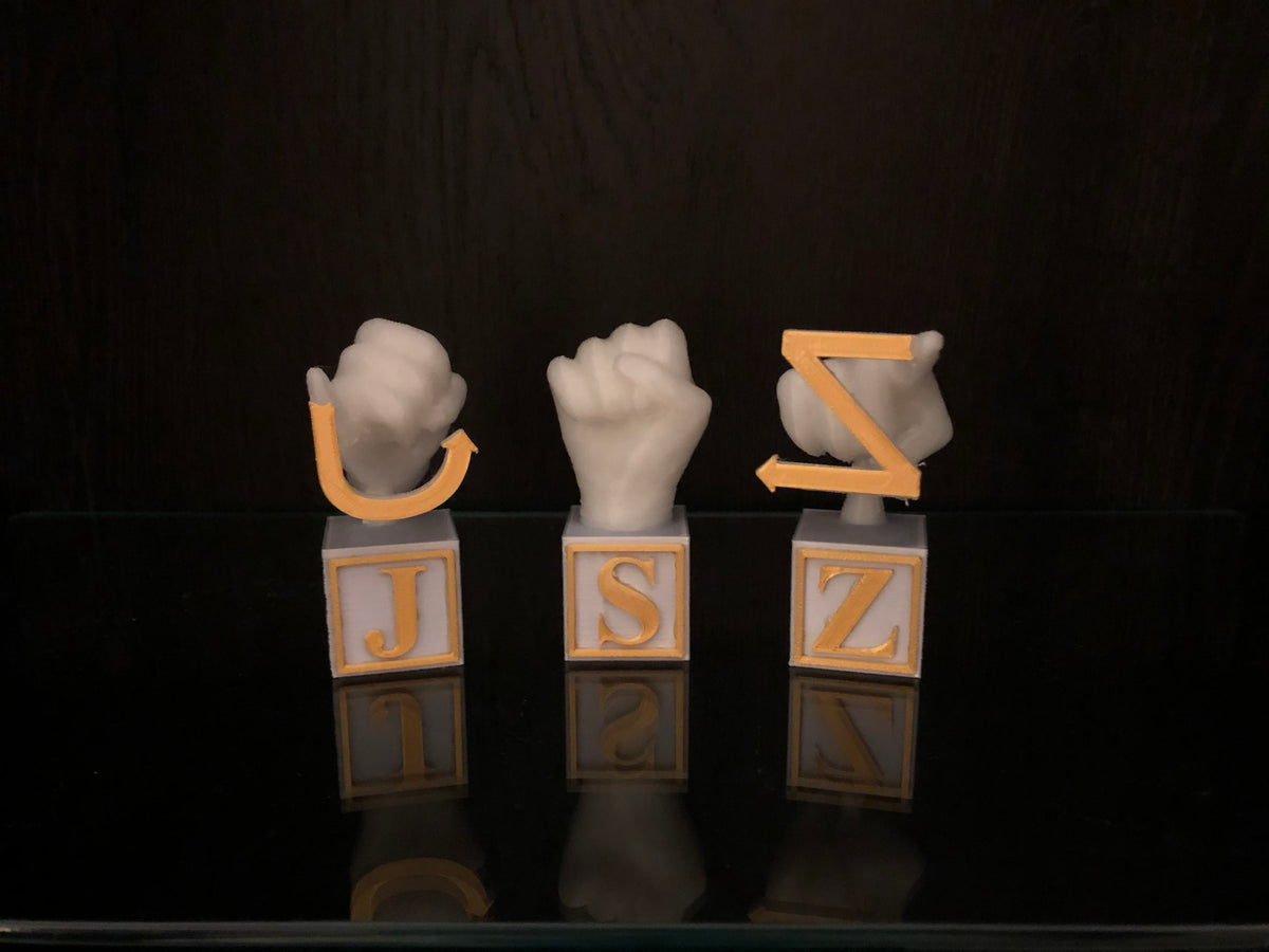 Large 3D Printed ABC & # America Sign Language Blocks – Formshape